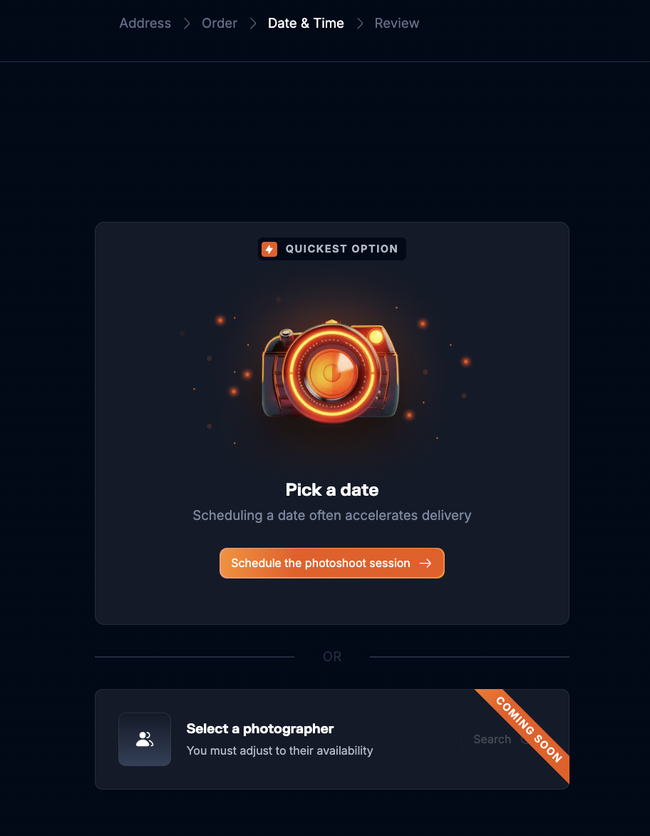 How to order a new session – OCUS Unified Platform