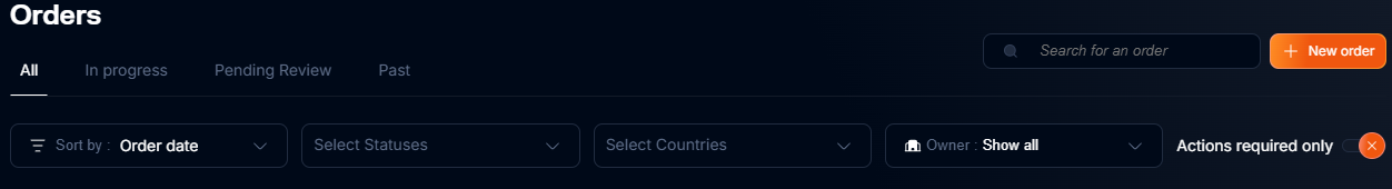 Where can I find my orders? – OCUS Unified Platform
